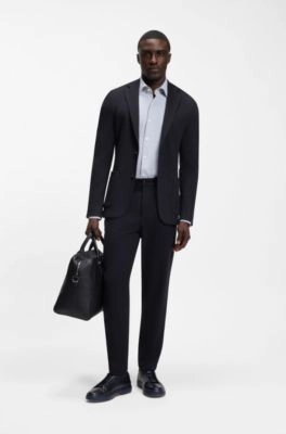 BOSS Slim-fit Blazer In Micro-patterned Stretch Jersey