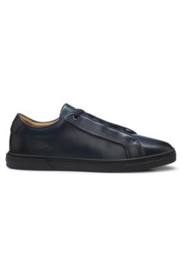 BOSS Low-cut Sneakers In Premium Brushed Leather