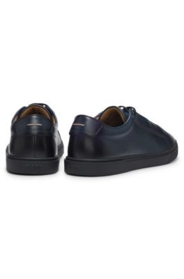 BOSS Low-cut Sneakers In Premium Brushed Leather