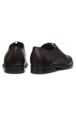 BOSS Italian-made Derby Shoes In Grained Leather