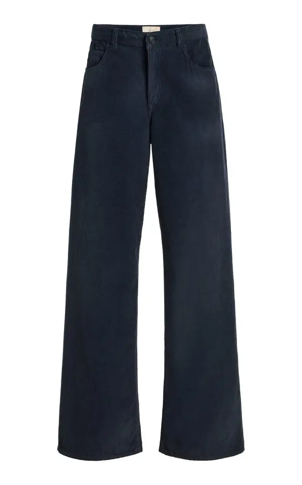 THE ROW Eglitta Wide-leg Corduroy Trousers - Blue