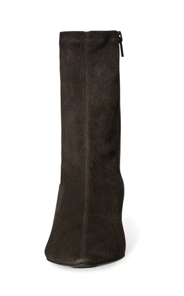 THE ROW Liisa Kitten Leather Ankle Boots