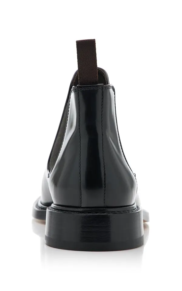 THE ROW Gable Leather Ankle Boots