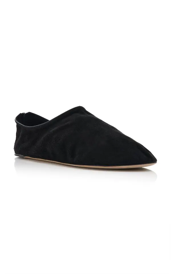 THE ROW Ponti Cotton Slippers - Blue