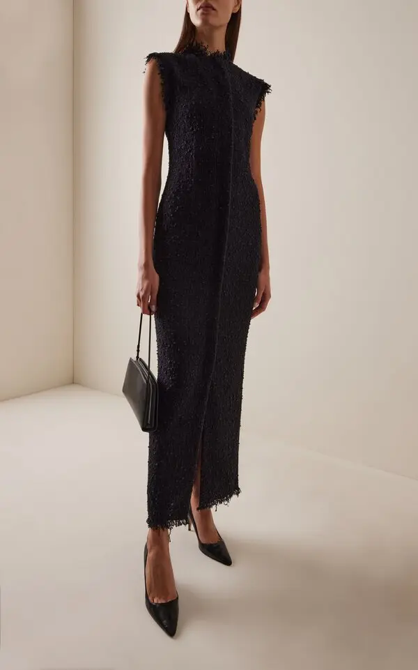THE ROW Lana Cotton Tweed Maxi Dress