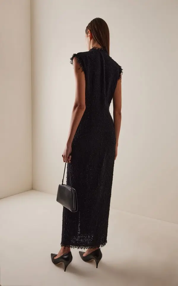 THE ROW Lana Cotton Tweed Maxi Dress