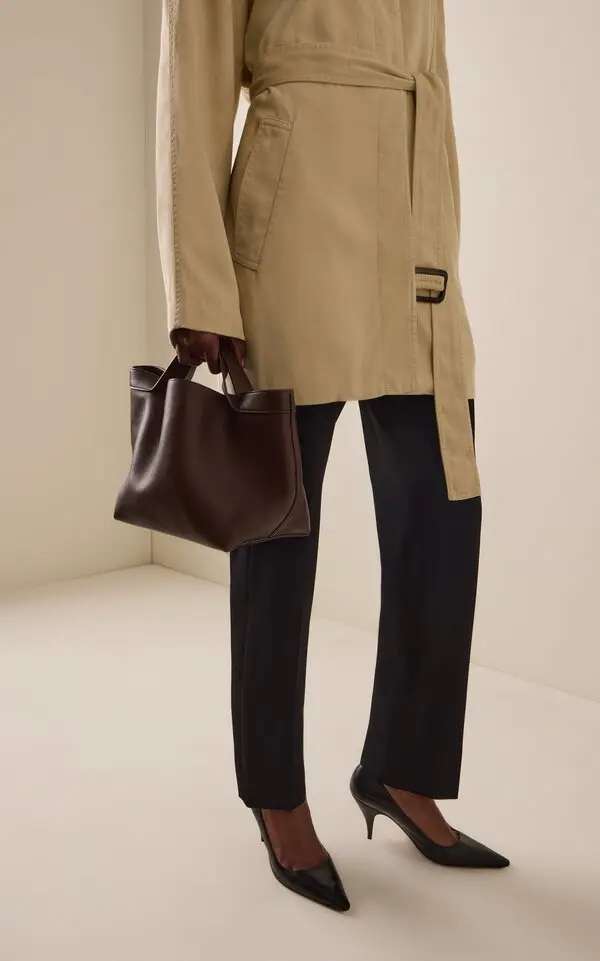 THE ROW Small Kit Leather Tote - Brown