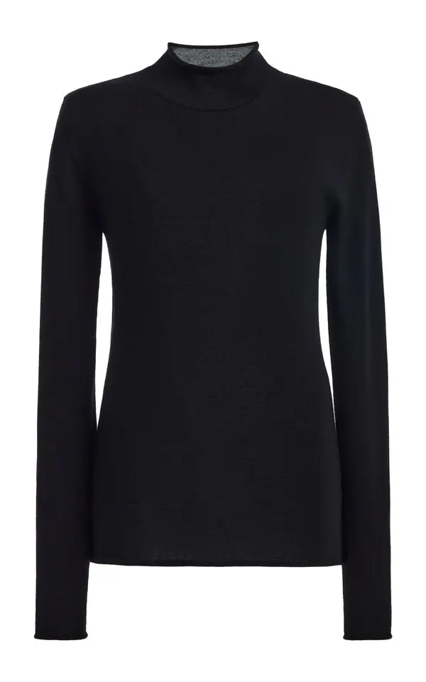 THE ROW Cashmere High-neck Top - Black