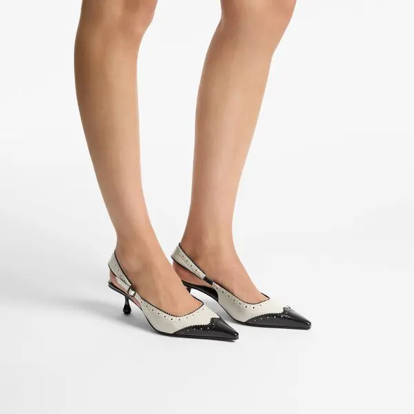 JIMMY CHOO Amel 50 Slingbacks With Brogue Detailing