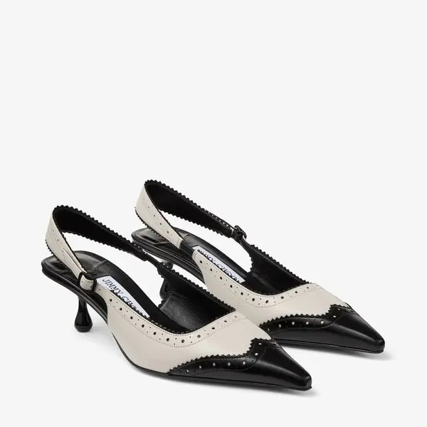 JIMMY CHOO Amel 50 Slingbacks With Brogue Detailing