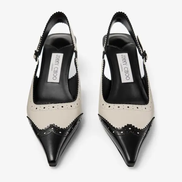 JIMMY CHOO Amel 50 Slingbacks With Brogue Detailing