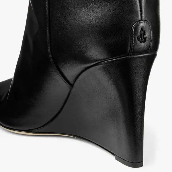 JIMMY CHOO Blake Knee Boot 85 Smooth Leather Knee-high Boots With Wedge Heel