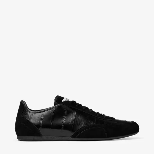 JIMMY CHOO Sunny Low Top Trainers In Leather Mix And Eel Printed Leather - Black