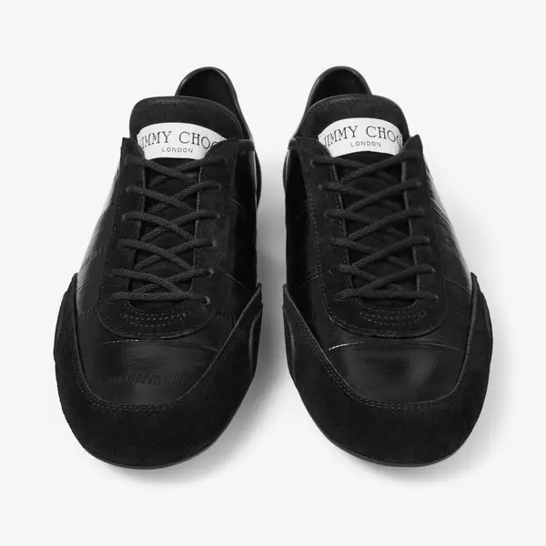 JIMMY CHOO Sunny Low Top Trainers In Leather Mix And Eel Printed Leather - Black