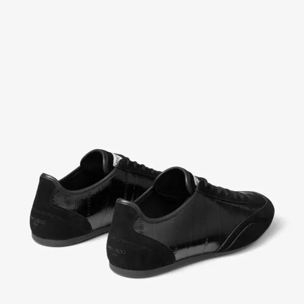 JIMMY CHOO Sunny Low Top Trainers In Leather Mix And Eel Printed Leather - Black