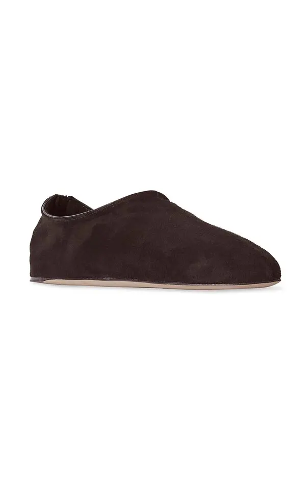 THE ROW Stellene Suede Slippers