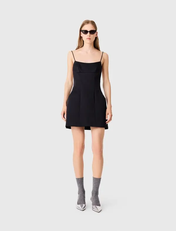 Maje Short Backless Satin Dress