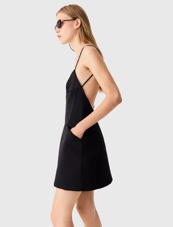 Maje Short Backless Satin Dress