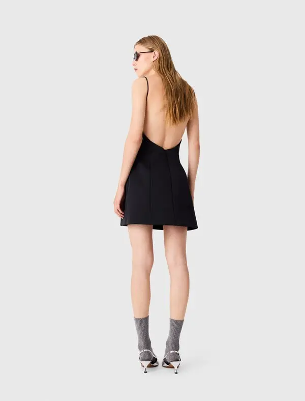 Maje Short Backless Satin Dress