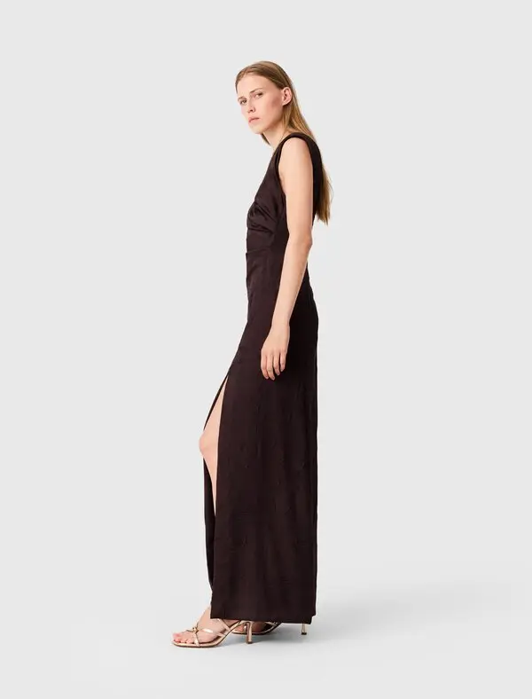 Maje Satin-effect Draped Maxi Dress