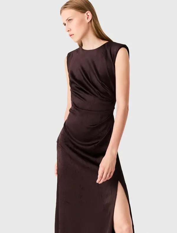 Maje Satin-effect Draped Maxi Dress