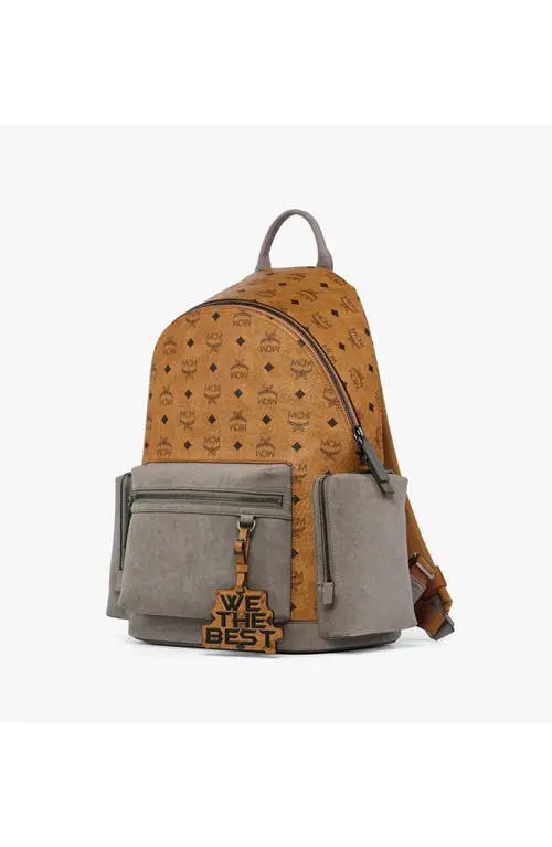 Mcm X We The Best Stark Backpack In Visetos And Suede