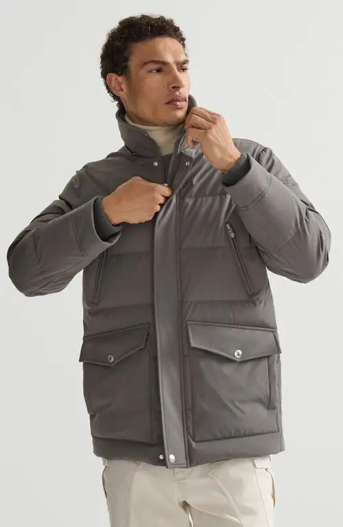 Brunello Cucinelli Stretch Bonded Nylon Down Parka With Detachable Hood