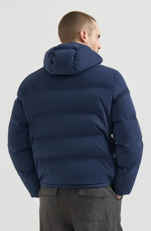 Brunello Cucinelli Stretch Bonded Nylon Down Jacket With Detachable Hood