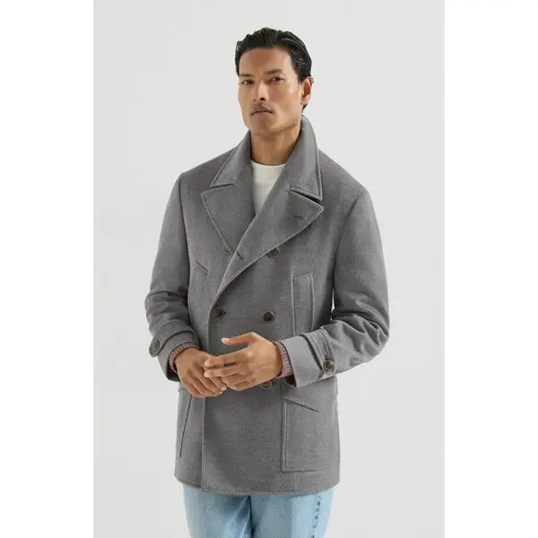 Brunello Cucinelli Virgin Wool Cloth Four-pocket Pea Coat
