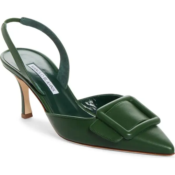 Manolo Blahnik Maysli Buckle Slingback Pump