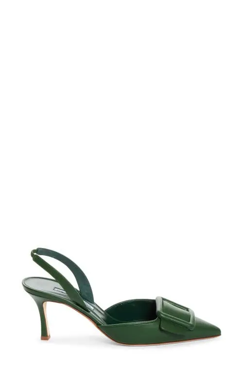 Manolo Blahnik Maysli Buckle Slingback Pump