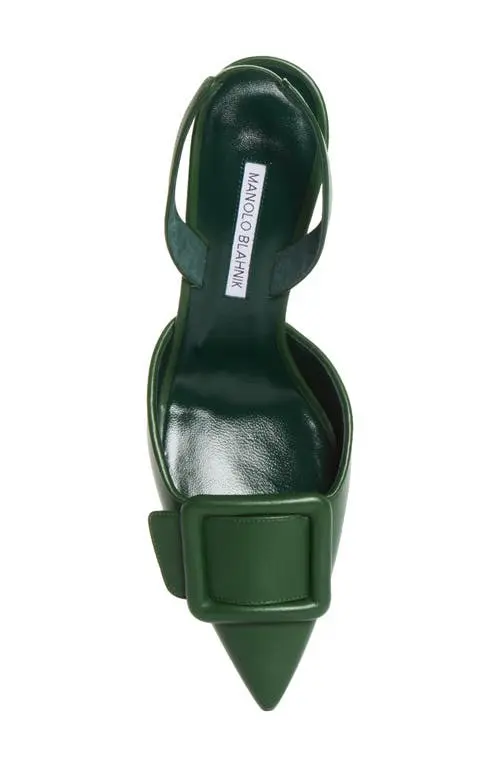 Manolo Blahnik Maysli Buckle Slingback Pump
