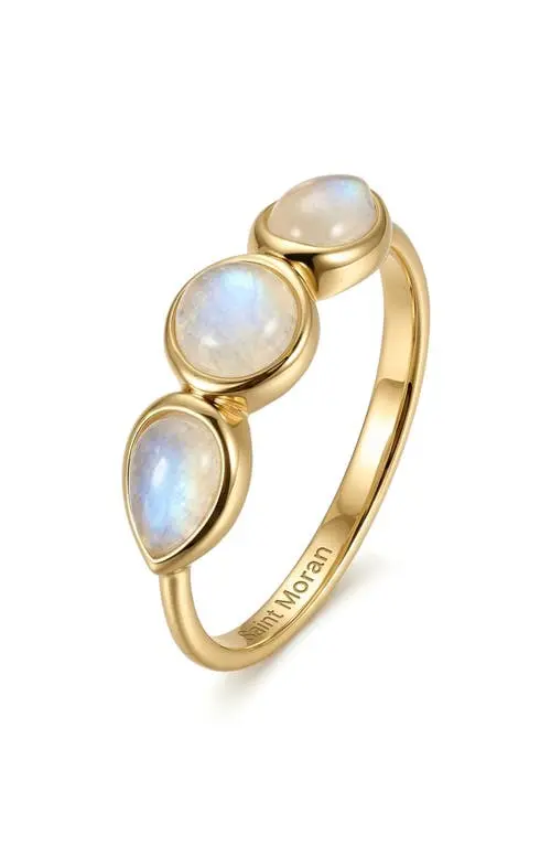 ST. MORAN Saint Moran Trio Moonstone Ring - White/gold