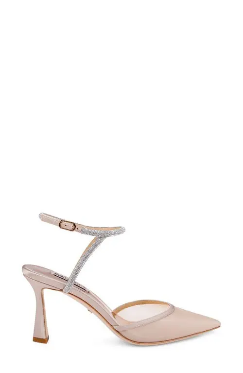 Badgley Mischka Kamilah Iii Ankle Strap Pump - Beige Satin