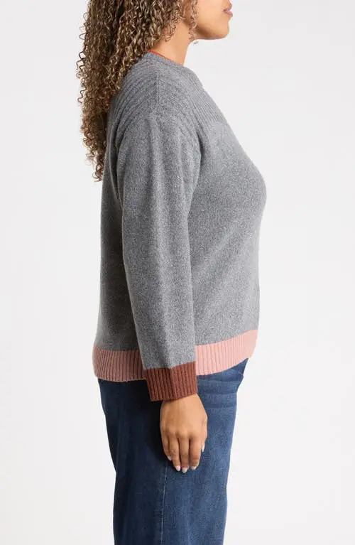 Wit & Wisdom Layered Neck Crewneck Sweater