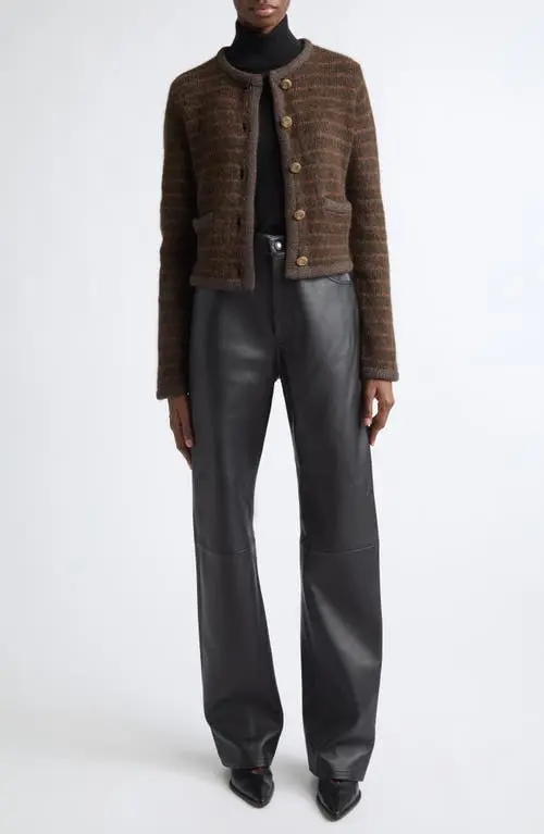 Altuzarra Striped Alpaca Blend Jacket - Fudge