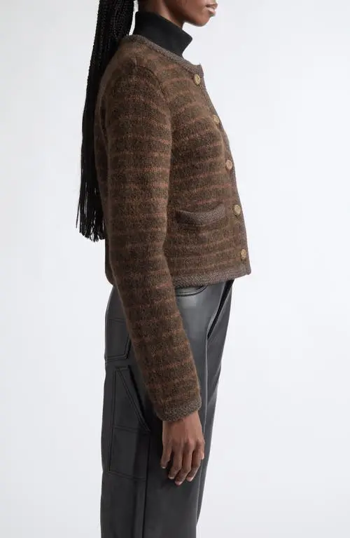 Altuzarra Striped Alpaca Blend Jacket - Fudge