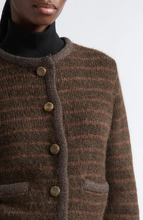 Altuzarra Striped Alpaca Blend Jacket - Fudge