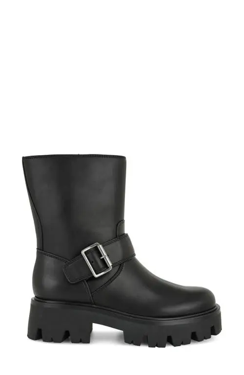 Nine West Ryder Faux Leather Moto Boots - Black