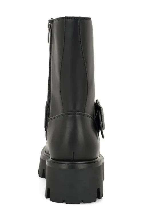 Nine West Ryder Faux Leather Moto Boots - Black
