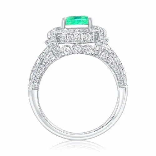 SOUZANA BY SUZY LEVIAN 14k White Gold Emerald And Diamond Ring