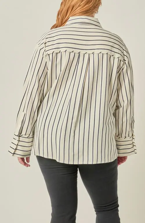 English Factory Striped Cotton Poplin Oversized Shirt
