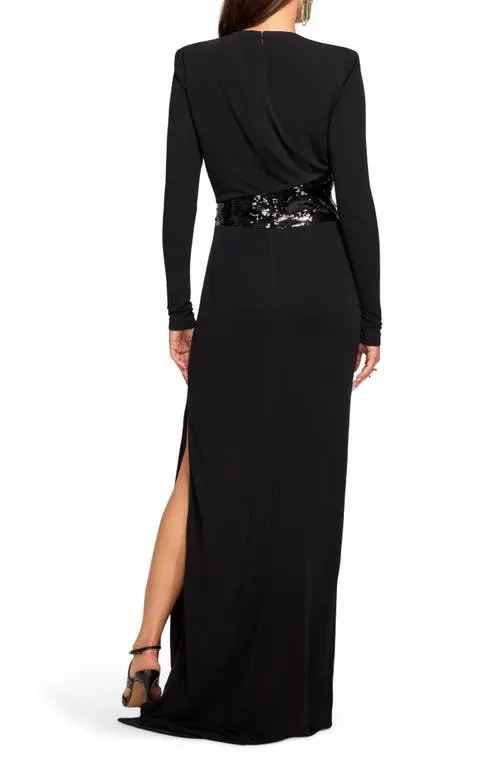 Ramy Brook Samantha Sequined Waist Gown