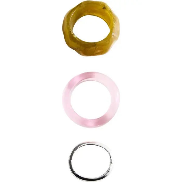 Mango Set Of 3 Resin & Metal Bracelets