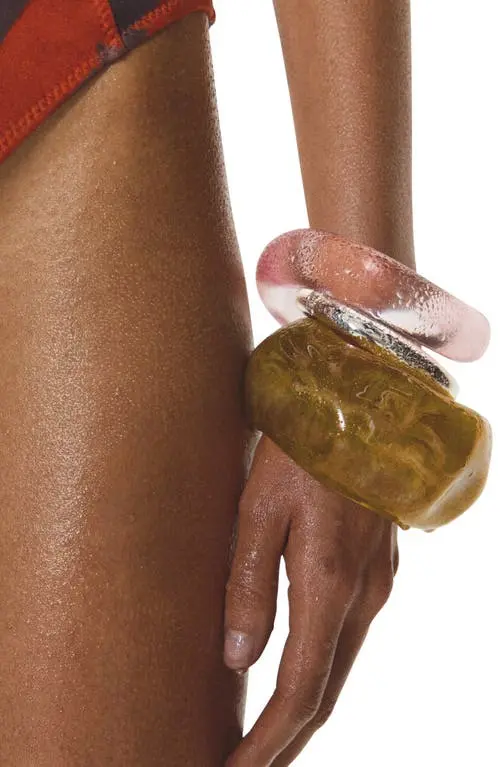 Mango Set Of 3 Resin & Metal Bracelets