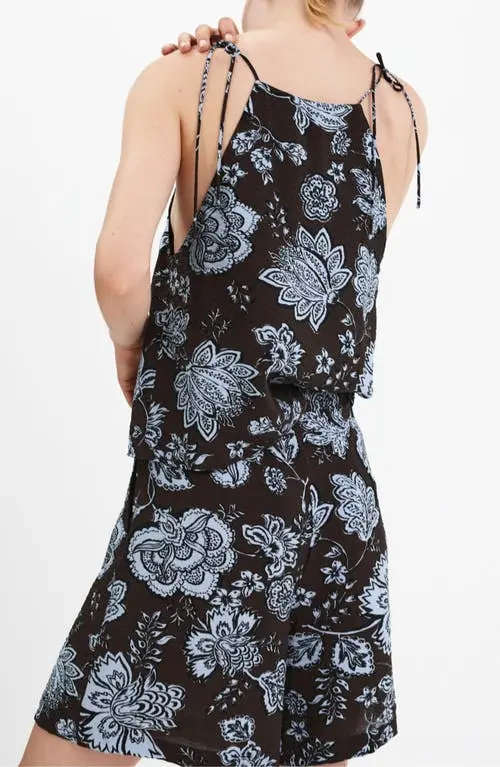 Mango Floral Tie Strap Top