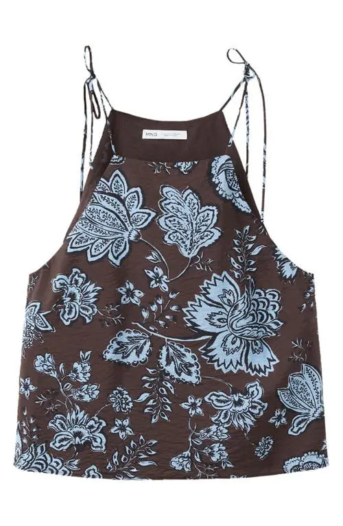 Mango Floral Tie Strap Top