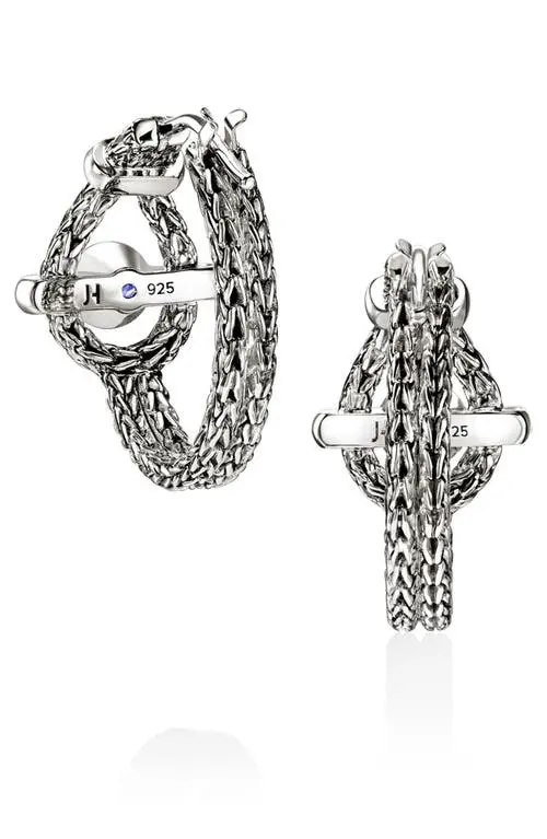 John Hardy Icon Tanzanite & Diamond Hoop Earrings
