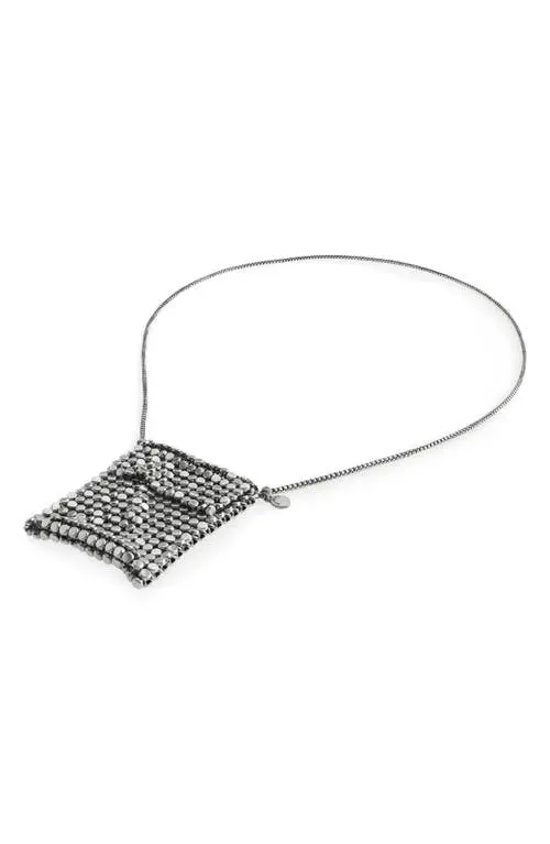 ALLSAINTS Chainmail Bag Long Pendant Necklace