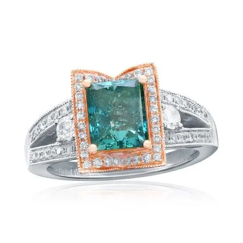 SOUZANA BY SUZY LEVIAN 14k White & Rose Gold Diamond Ring - Green